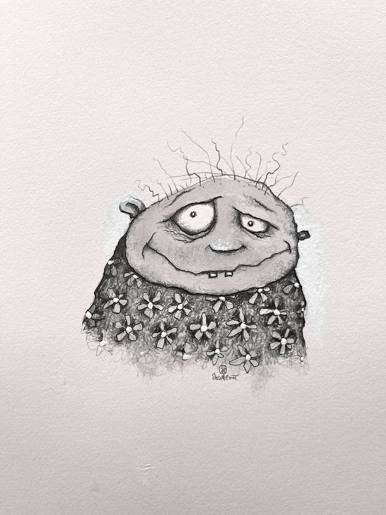 Adam Elliot - 'Edgar Fitzsimmons' - pencil, ink and ink wash on Arches ...