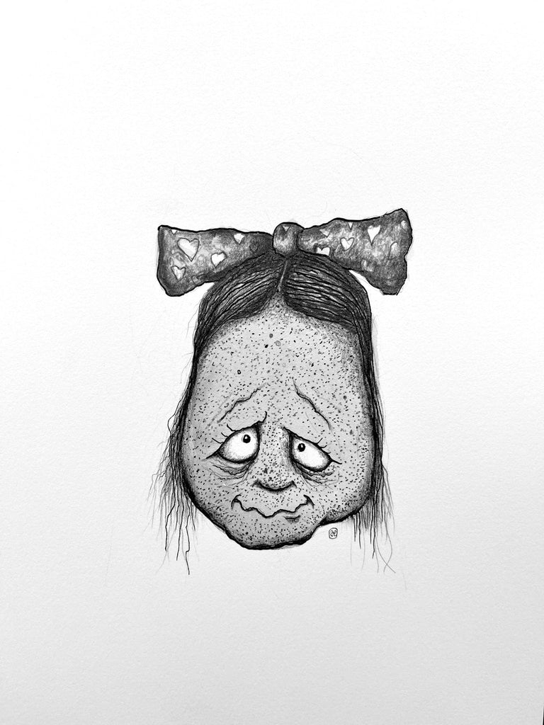 Adam Elliot - 'Jenny Freckles' - pencil, ink and ink wash on Arches Fr ...