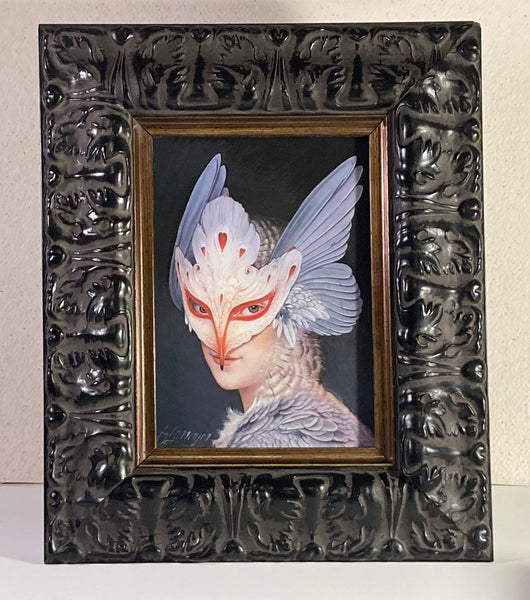 Bill Mayer - "The Bird-Woman" - gouache on paper | Beinart Gallery