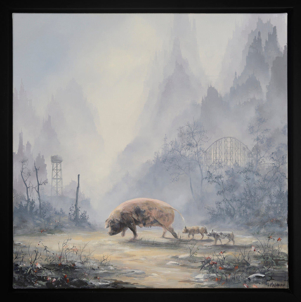 Brian Mashburn - "Pigs" - oil on panel | Beinart Gallery