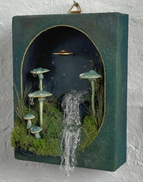 Caroline Dewison - 'Fairy Falls II' - PLA, acrylics, medite, air dry c ...