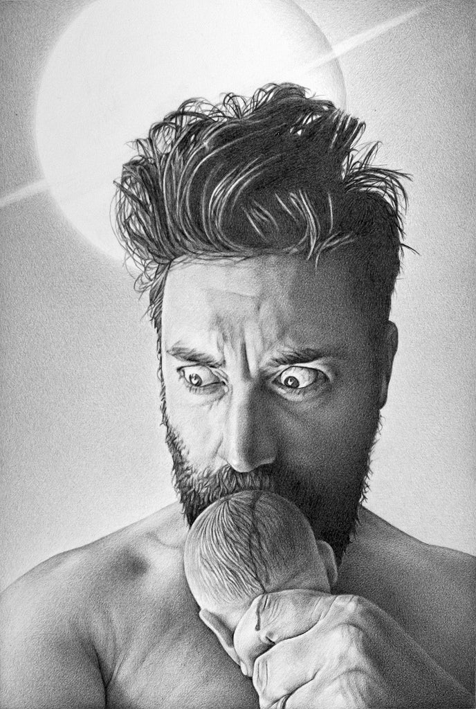 James Bonnici - 'Saturn Devouring His Son' - lumograph pencil on paper ...