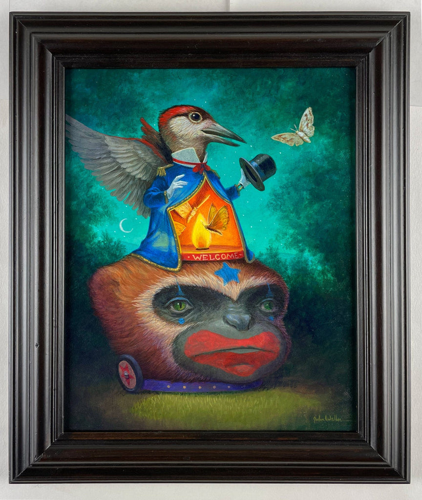 John Walker - "Moths to a Flame" - acrylic on panel | Beinart Gallery