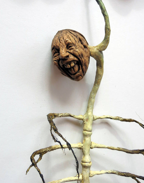 Kirk Roda - "Juglans Motus" - polymer clay, wire, paper, walnut shell ...
