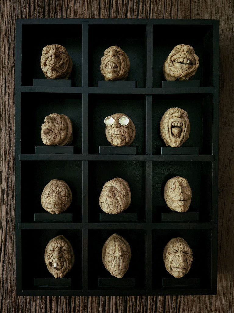 Kirk Roda - 'Walnut Shelf' - walnut shell, epoxy clay and gold leaf ...