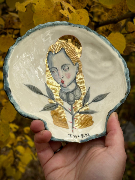 Th•rn - 'Flower Mother' - porcelain and glaze with 24ct gold and white ...