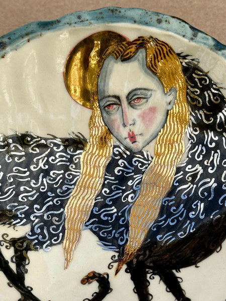 Th•rn - 'Wolf Mother' - Porcelain and glaze with 24ct gold and white g ...
