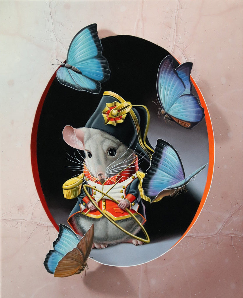Valéry Vécu Quitard - 'Le Chinchilla Au Cerceau' - oil on canvas ...