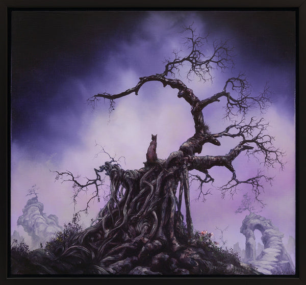 Brian Mashburn - 'Ficus with Cat' - oil on panel | Beinart Gallery