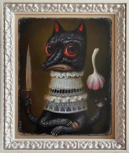 Jesús Aguado - 'Dog and Garlic' - acrylic on panel | Beinart Gallery