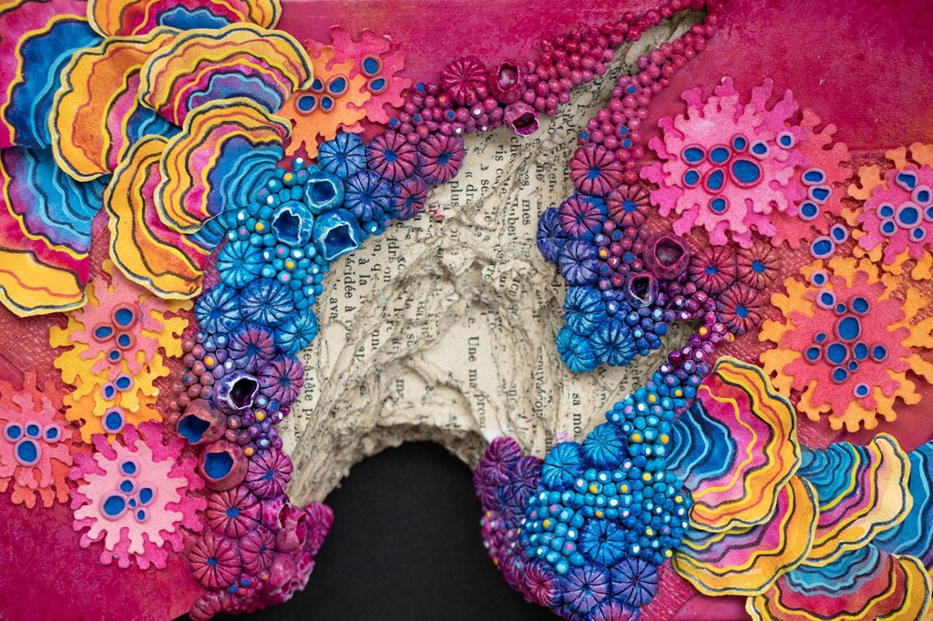 Stephanie Kilgast - "Happy or Doomsday Colors" - mixed media on reclai ...