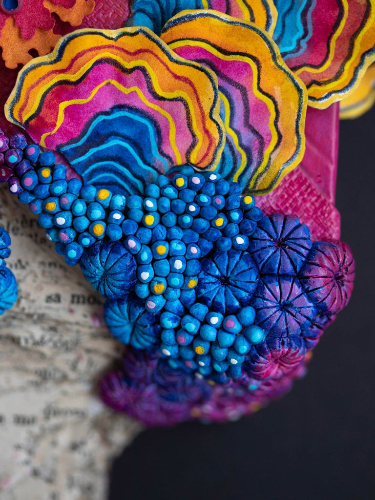 Stephanie Kilgast - "Happy or Doomsday Colors" - mixed media on reclai ...