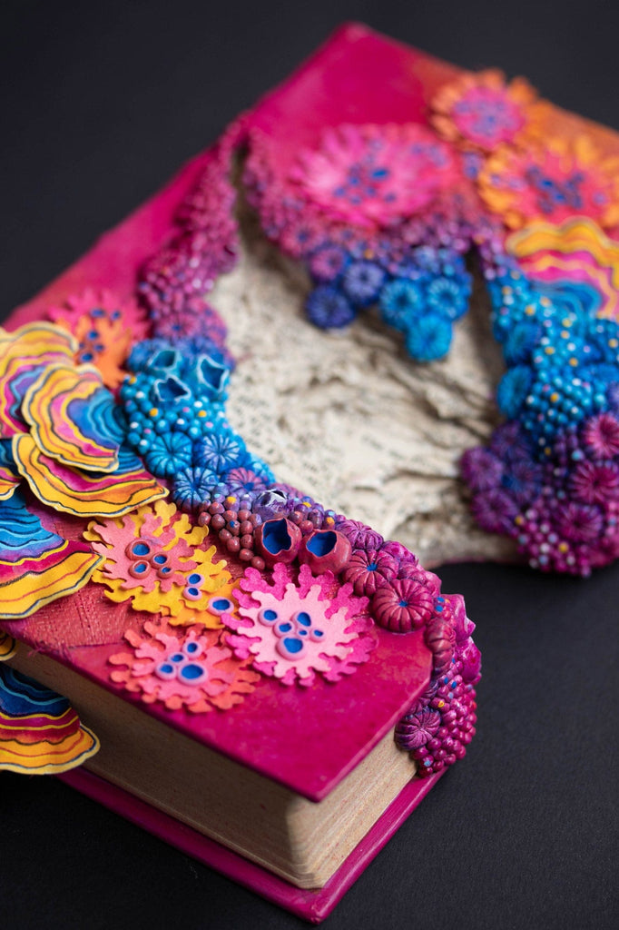 Stephanie Kilgast - "Happy or Doomsday Colors" - mixed media on reclai ...